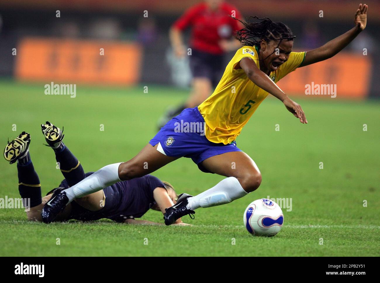 Brazil's Renata Costa is brought down by Australia's Kate McShea during ...