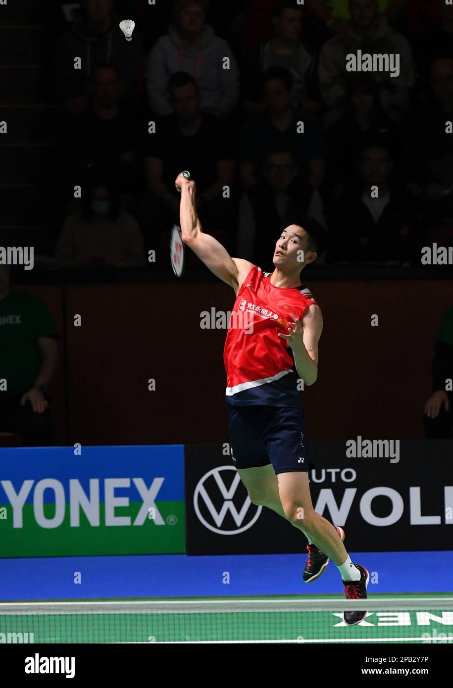 Muelheim, Germany. 12th Mar, 2023. Li Shifeng hits a return during the ...