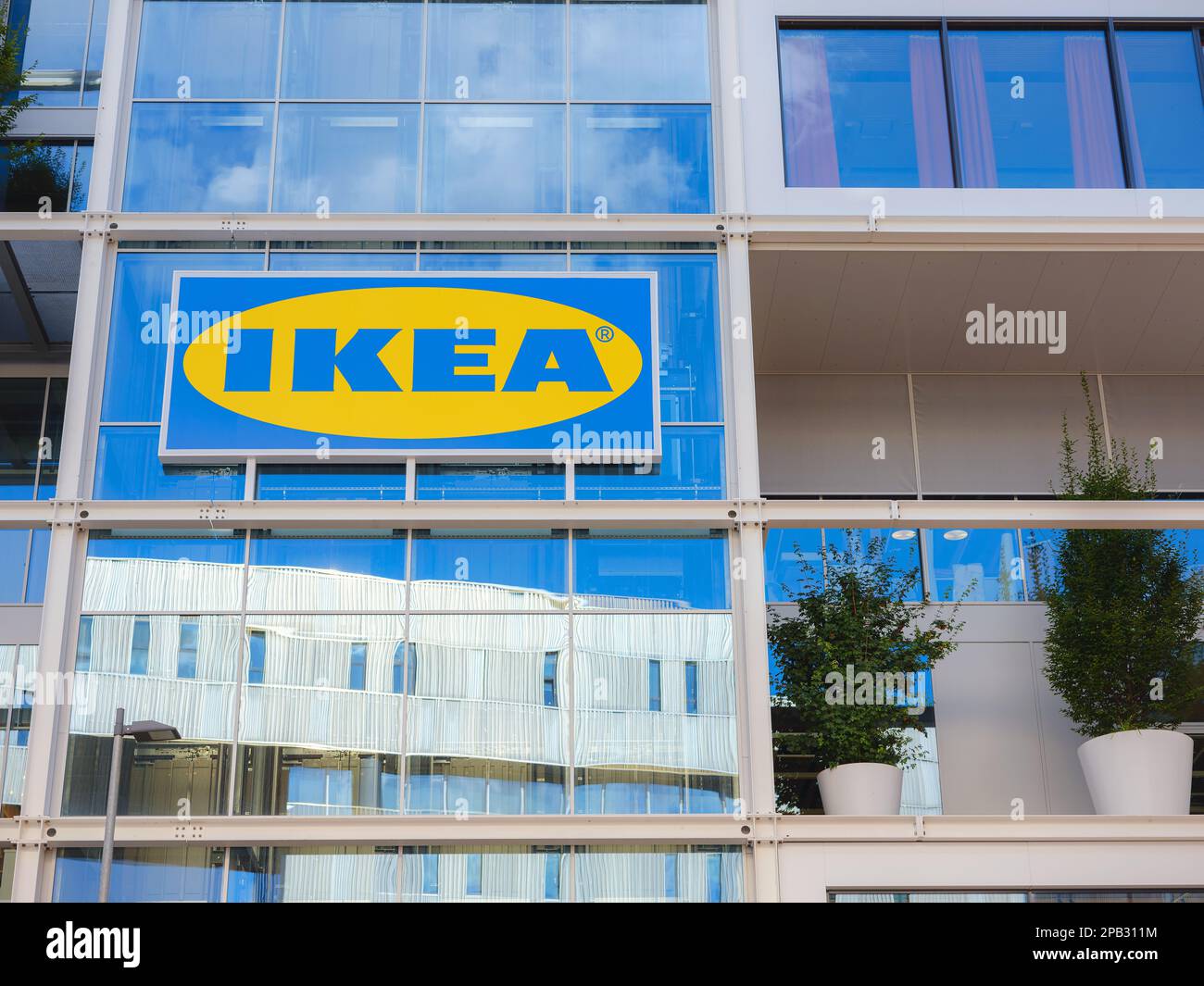 Vienna, Austria - August 10, 2022: ikea store near the railway station ...