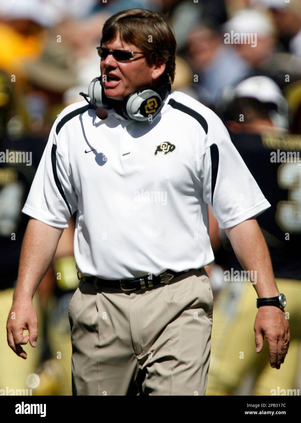 Colorado head coach Dan Hawkins directs his team against Miami (Ohio ...