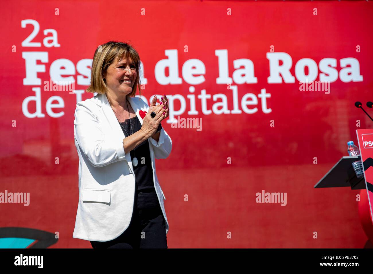 The current mayor of L'Hospitalet and candidate, Nuria Marín, speaks ...