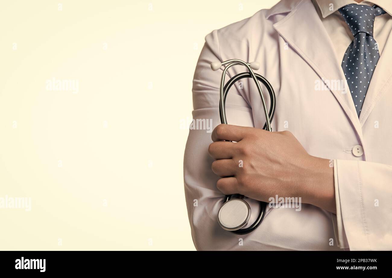 Healthcare worker crop view. Healthcare practitioner holding ...