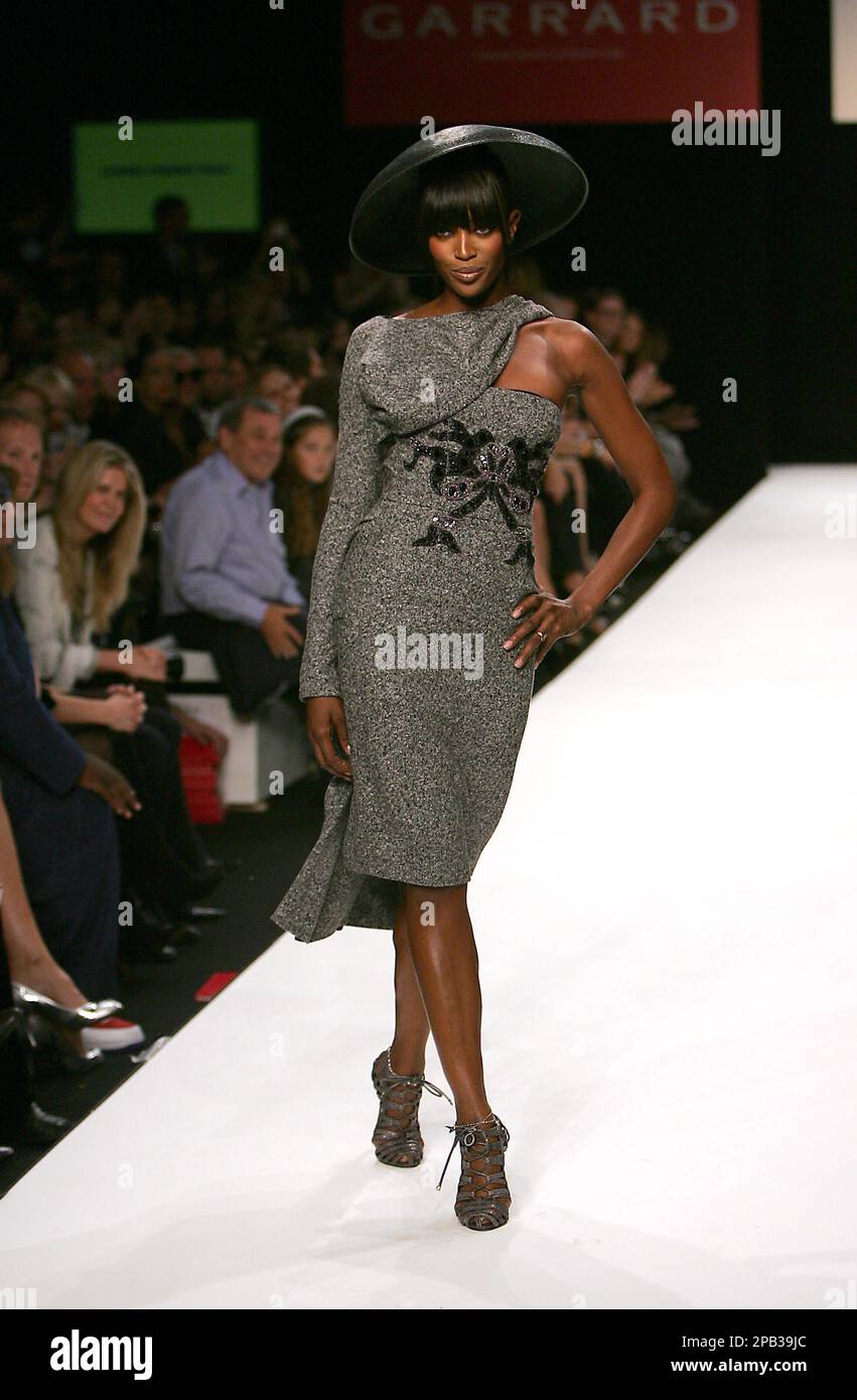 British model Naomi Campbell models a creation at the Fashion For ...