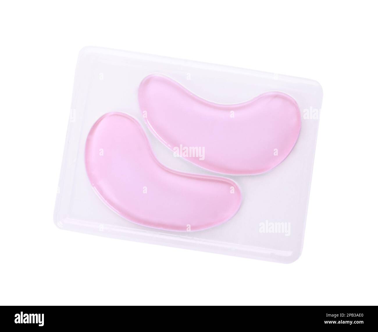 Package with under eye patches isolated on white, top view. Cosmetic ...