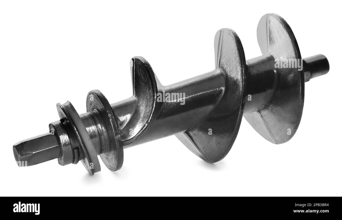 Feed screw for meat grinder isolated on white Stock Photo - Alamy