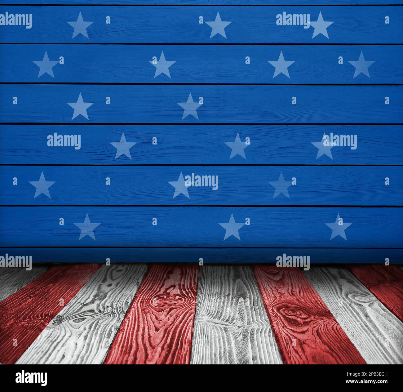 4th of July - USA Independence Day. Empty room decorated in style of ...