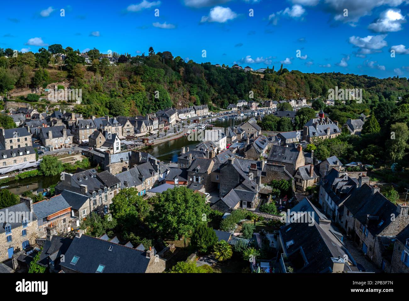 Breton Village Dinan With Half-Timbered Houses And River La Rance In ...