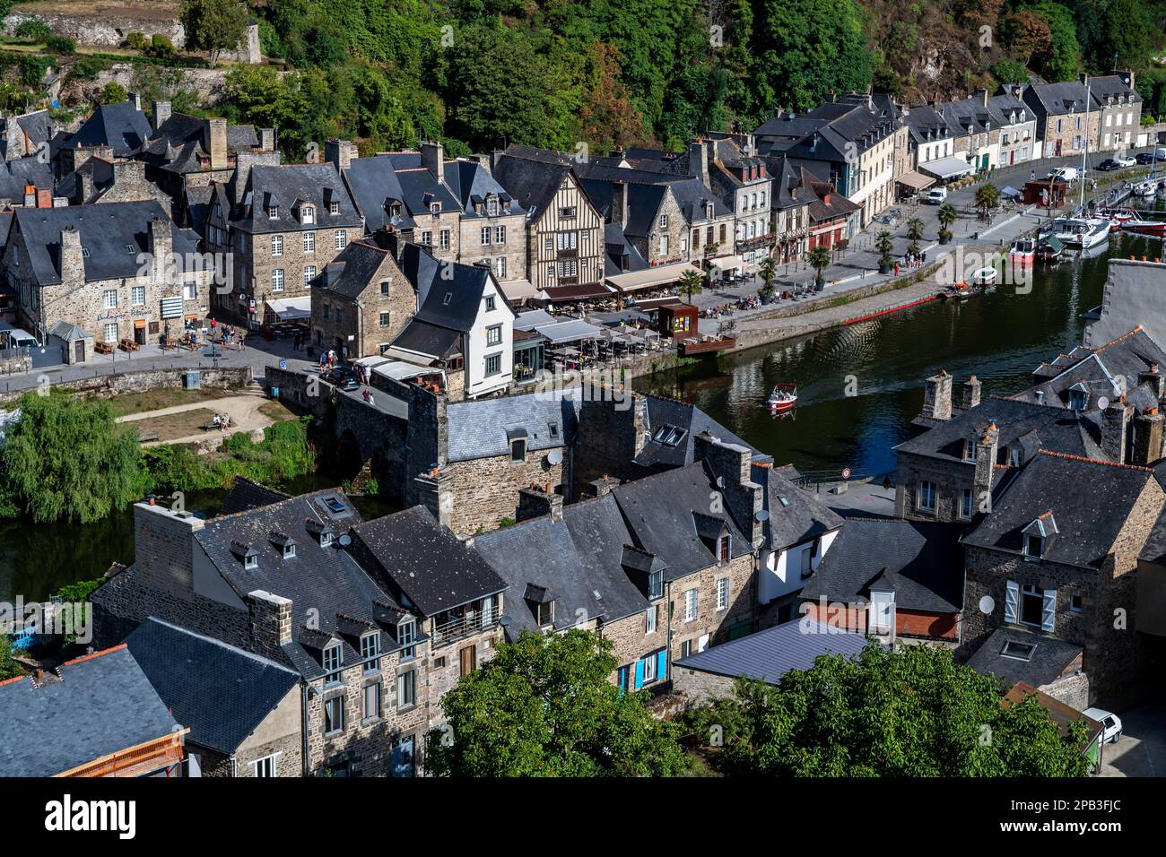 Breton Village Dinan With Half-Timbered Houses And River La Rance In ...