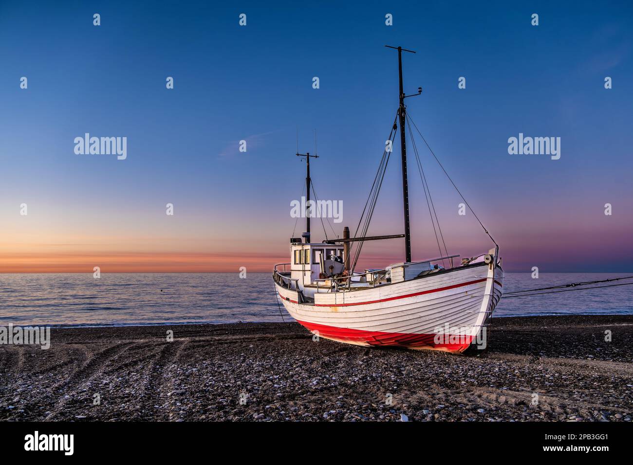 Fishing village Lild in rural Denmark cutters ships boats Stock Photo ...