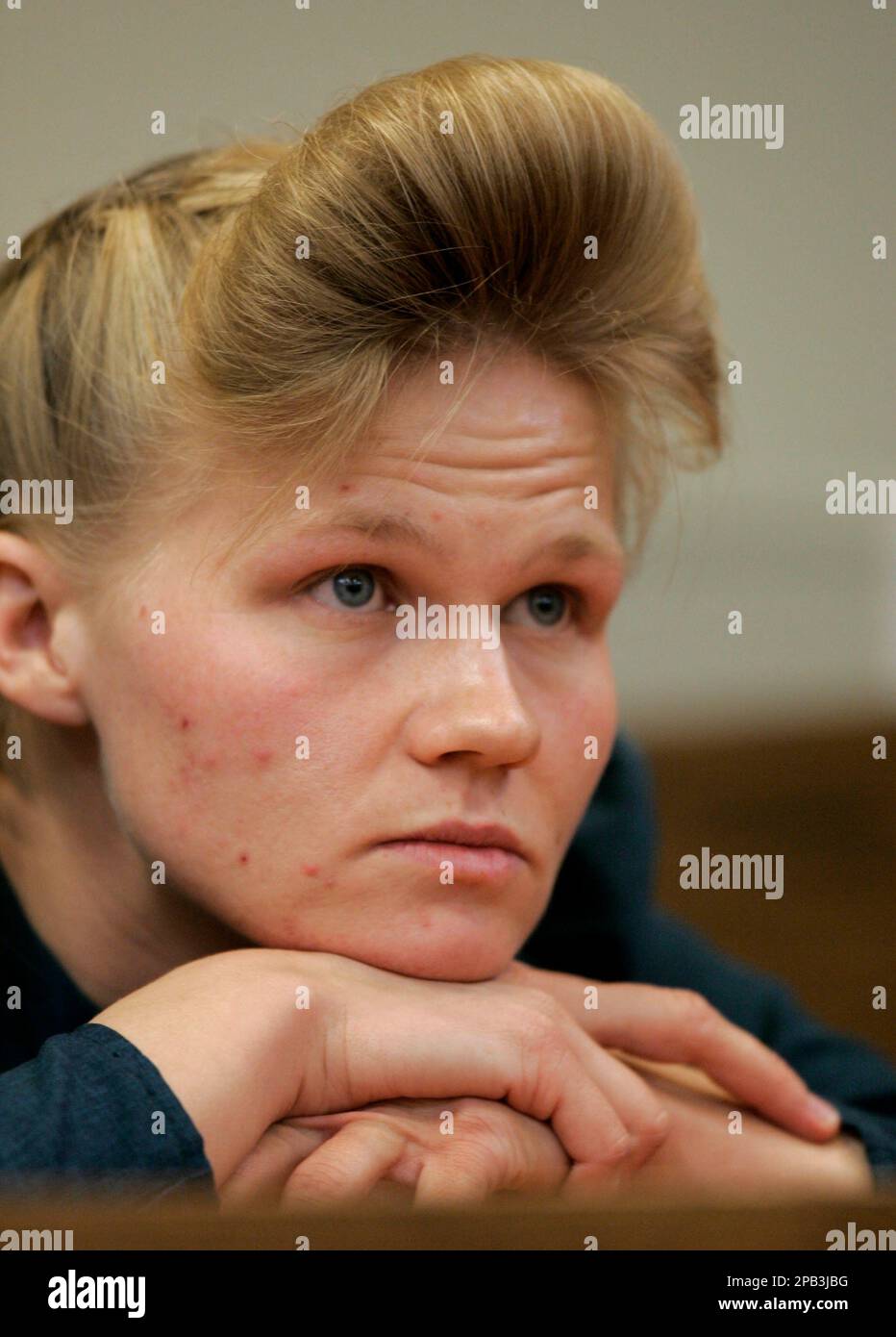 Jennie Pipkin listens to a question posed to her as a witness for the ...