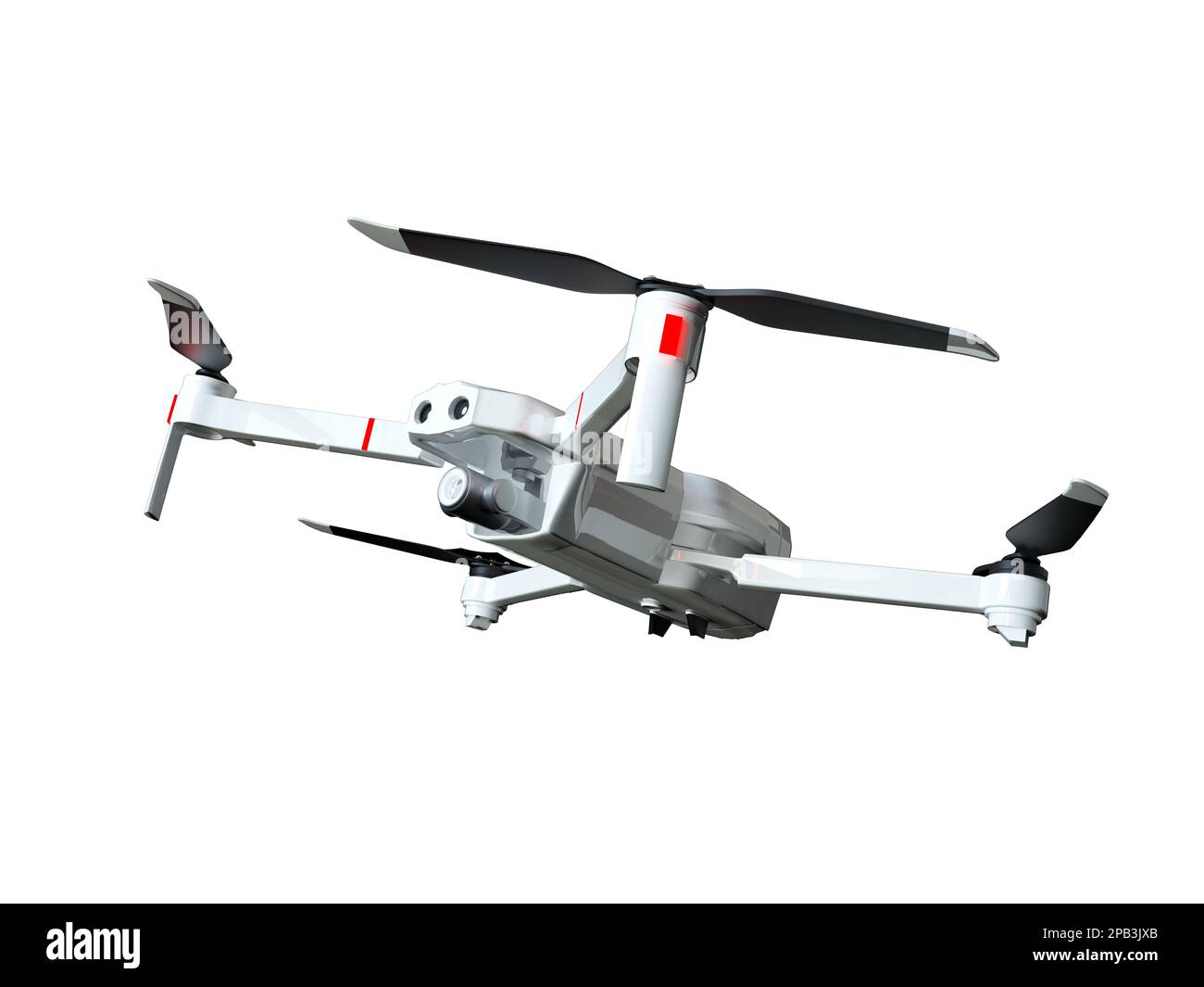 3d Render Of White Plastic Small Automatic Electronic Drone Camera With