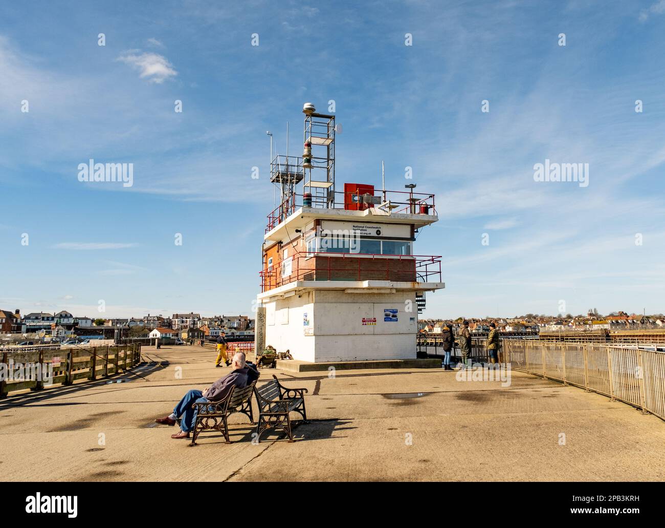 The Coastguard watchout and lookout tower on the harbour mouth of The ...