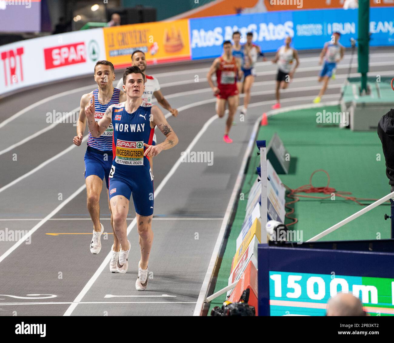 Neil Gourley of Great Britain & NI and Jakob Ingebrigtsen of Norway ...