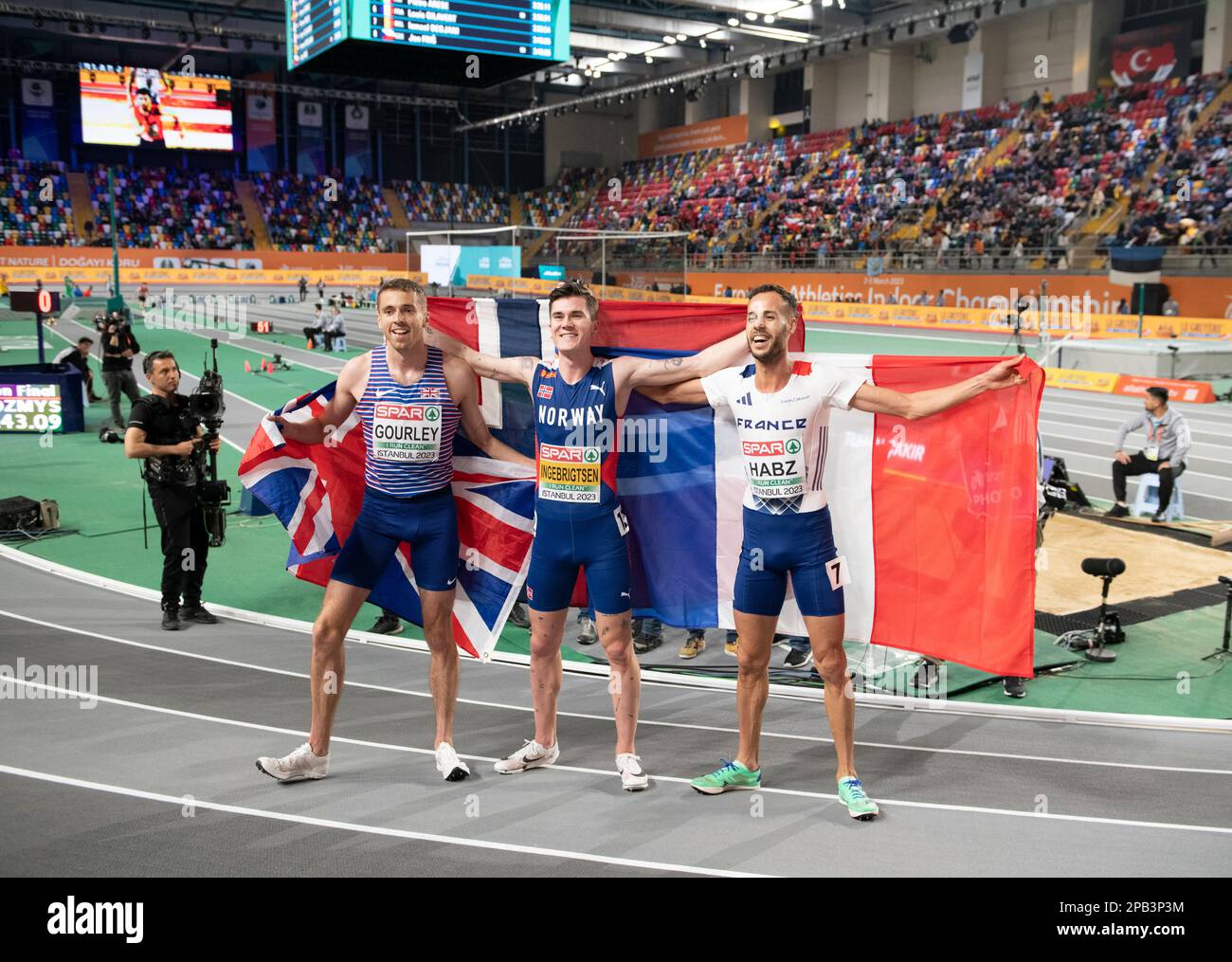 Neil Gourley of Great Britain & NI, Jakob Ingebrigtsen of Norway and ...
