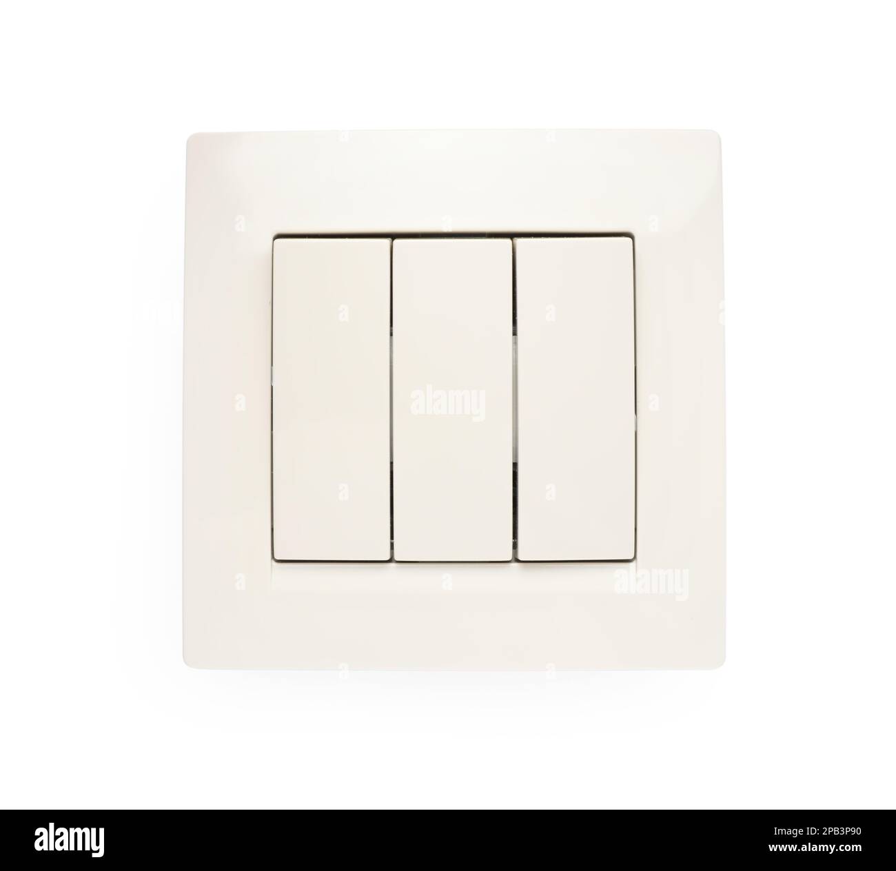 Modern plastic light switch isolated on white Stock Photo - Alamy