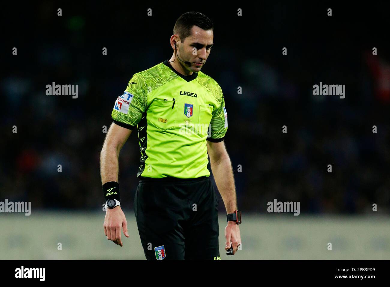Italian referee Andrea Colombo looks during the Serie A football match ...