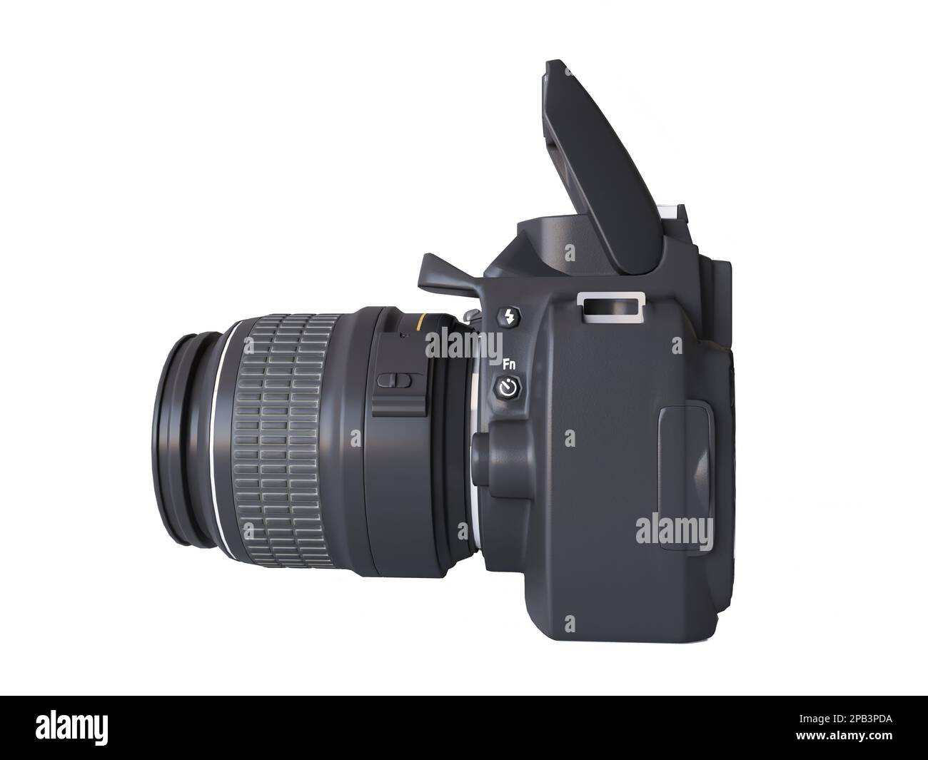 Professional Photo camera side view isolated on white background ...