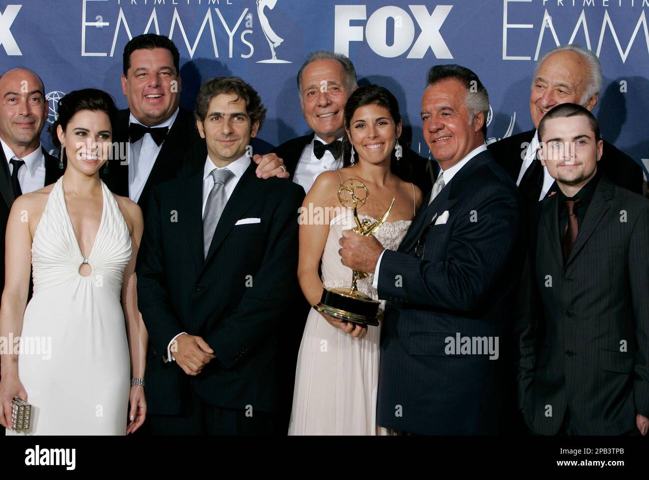 The cast of "The Sopranos" stand backstage with their outstanding drama ...