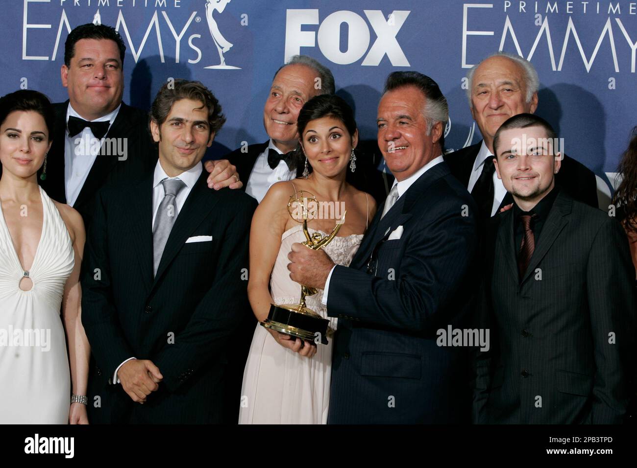 The cast of "The Sopranos" stand backstage with their outstanding drama ...