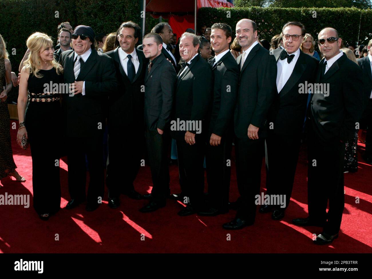 The cast of "The Sopranos" arrives for the 59th Primetime Emmy Awards ...