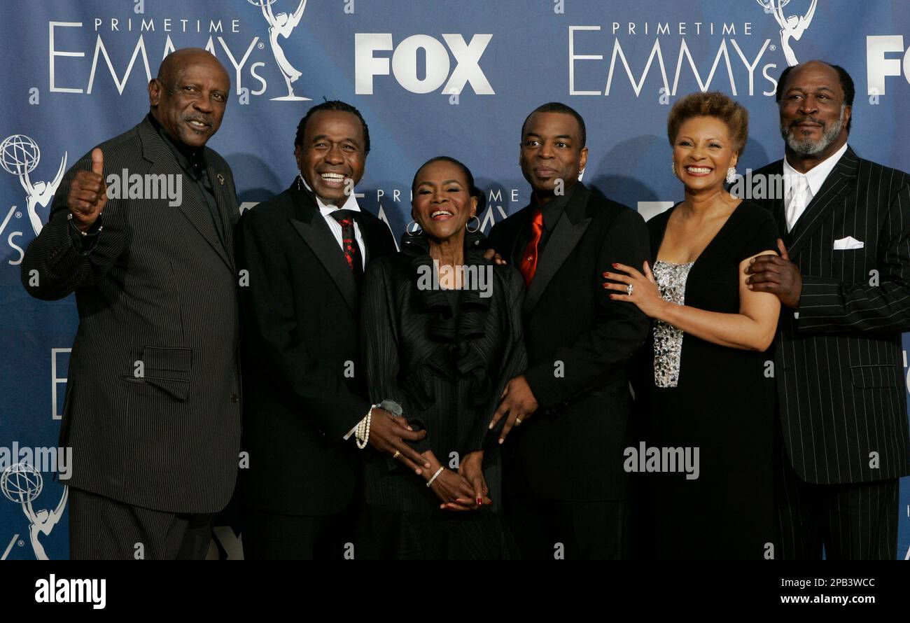 The cast of "Roots" poses for photographers backstage at the 59th ...