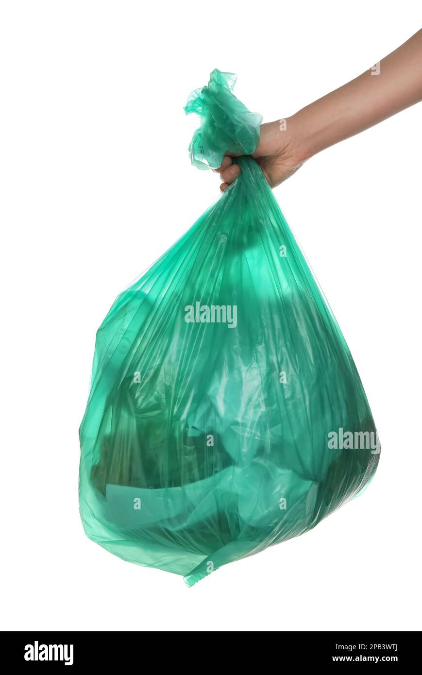 Holding White Trash Bag