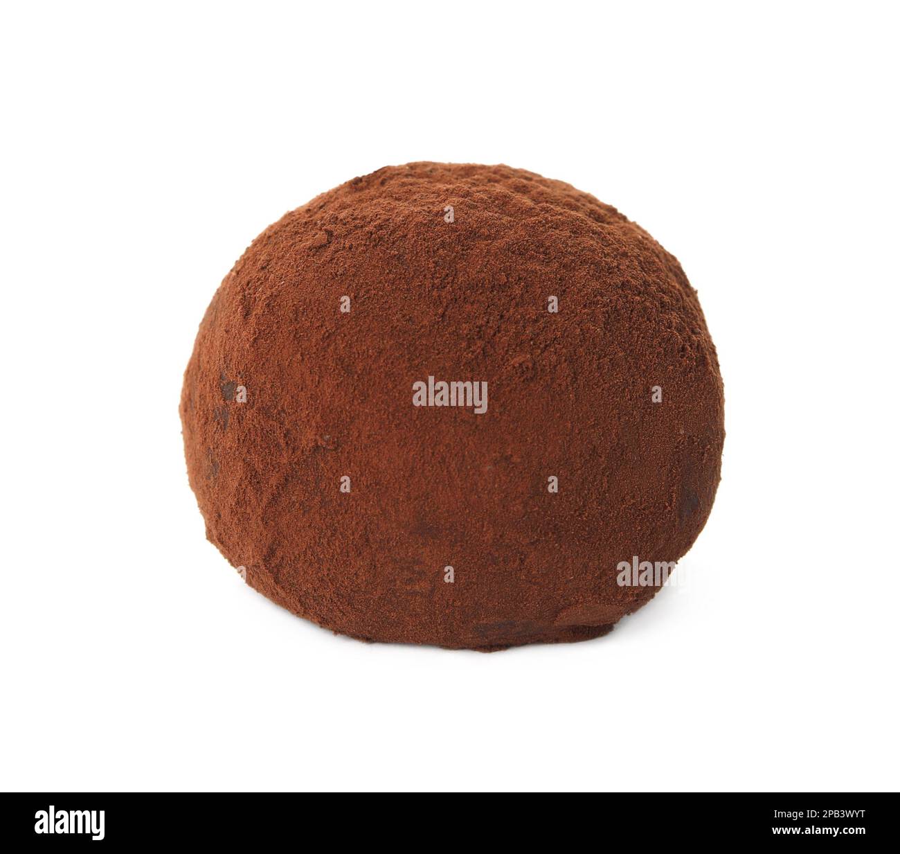 Delicious chocolate truffle powdered with cocoa isolated on white Stock ...