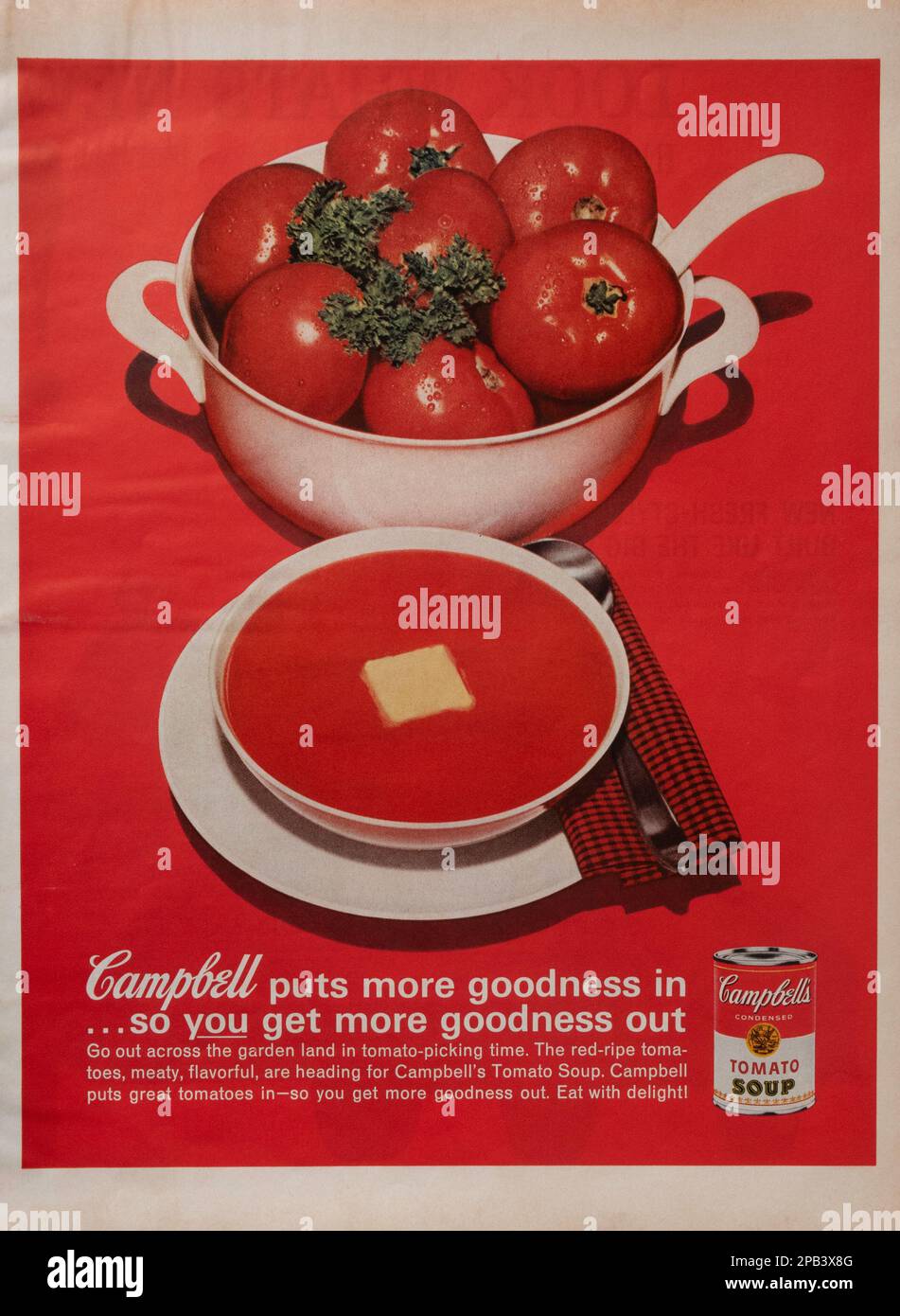 Vintage soup advertisement hi-res stock photography and images - Alamy