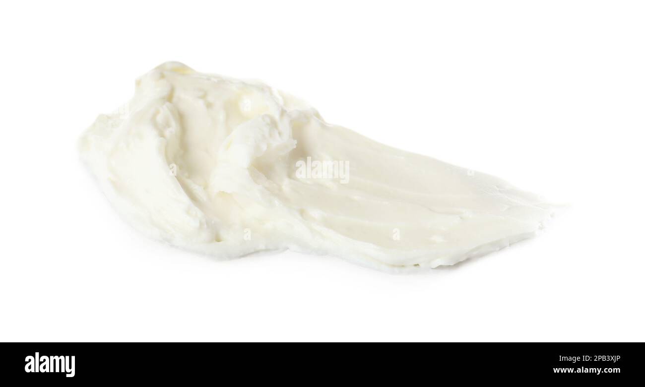 Smear of delicious cream cheese isolated on white Stock Photo - Alamy
