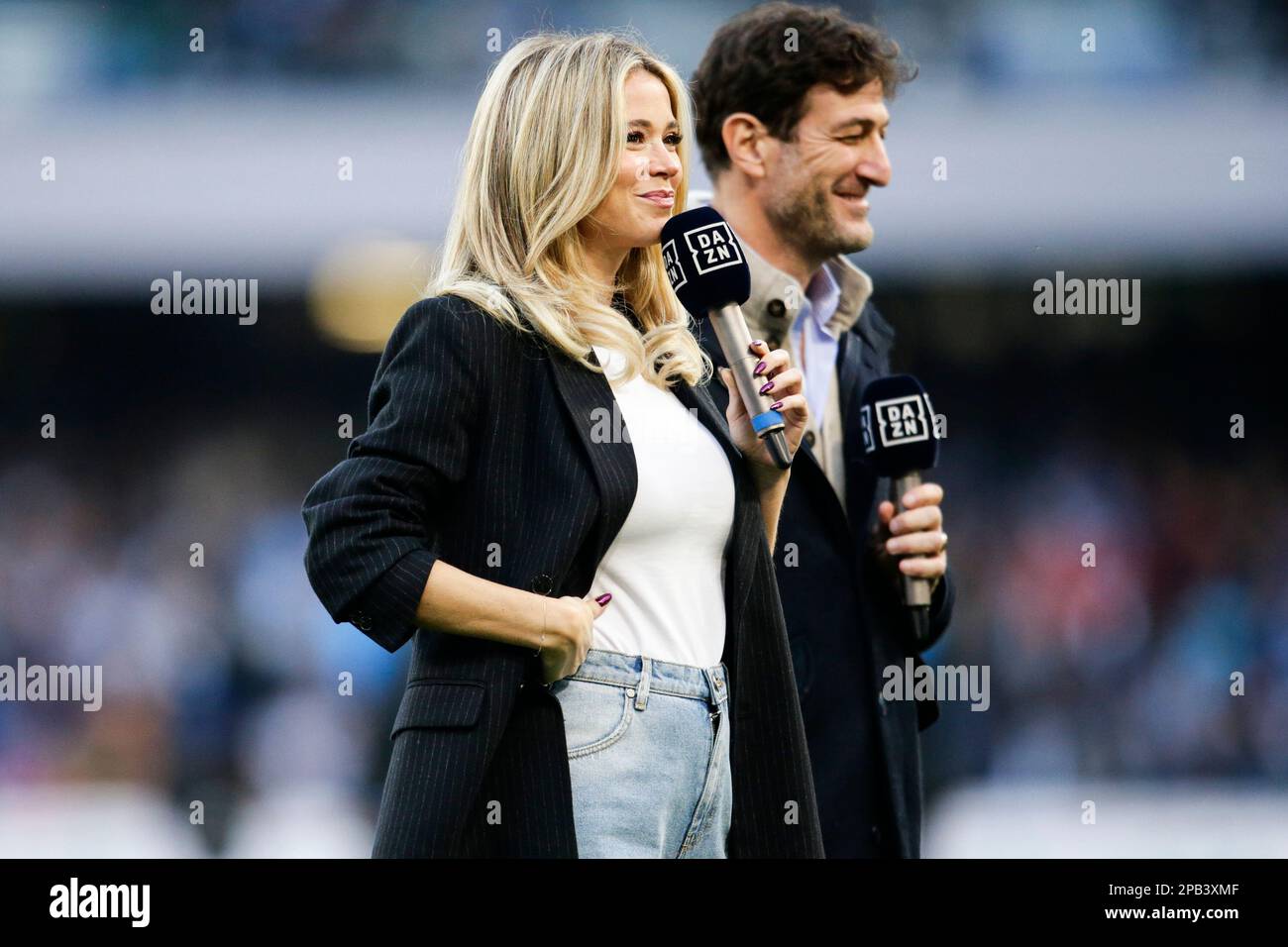Diletta Leotta TV presenter for Dazn before the Serie A football match ...