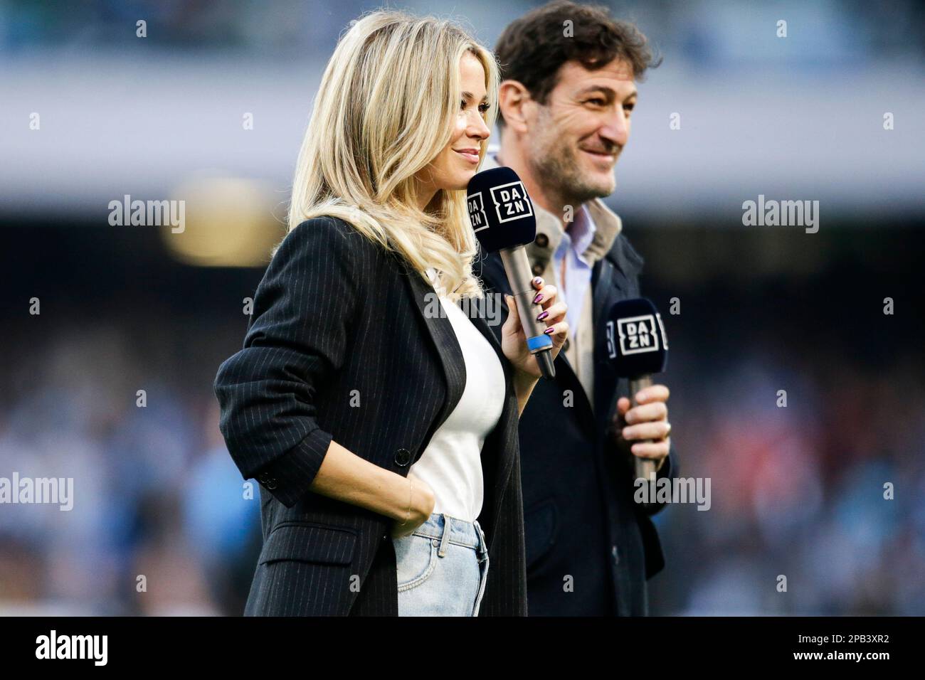 Diletta Leotta TV presenter for Dazn before the Serie A football match ...