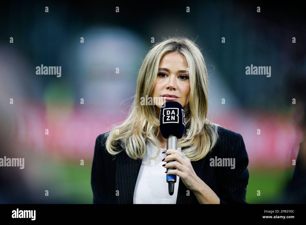 Diletta Leotta TV presenter for Dazn before the Serie A football match ...