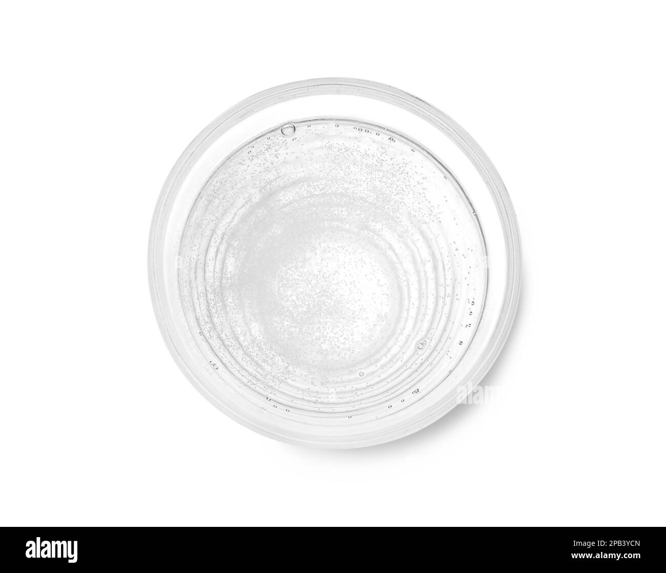 Glass of soda water isolated on white, top view Stock Photo - Alamy