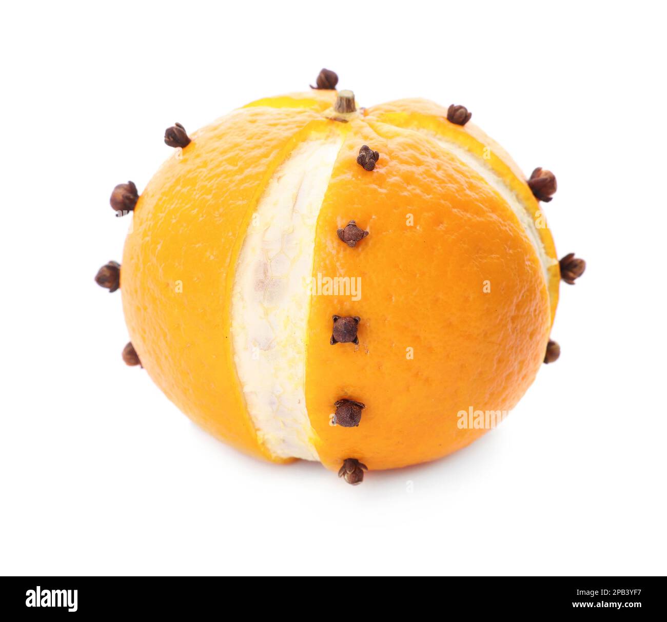 Pomander ball made of tangerine with cloves isolated on white Stock Photo - Alamy
