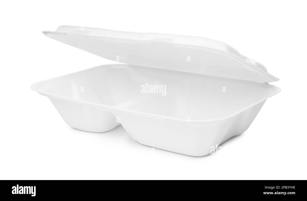 Empty divided container for food isolated on white Stock Photo - Alamy
