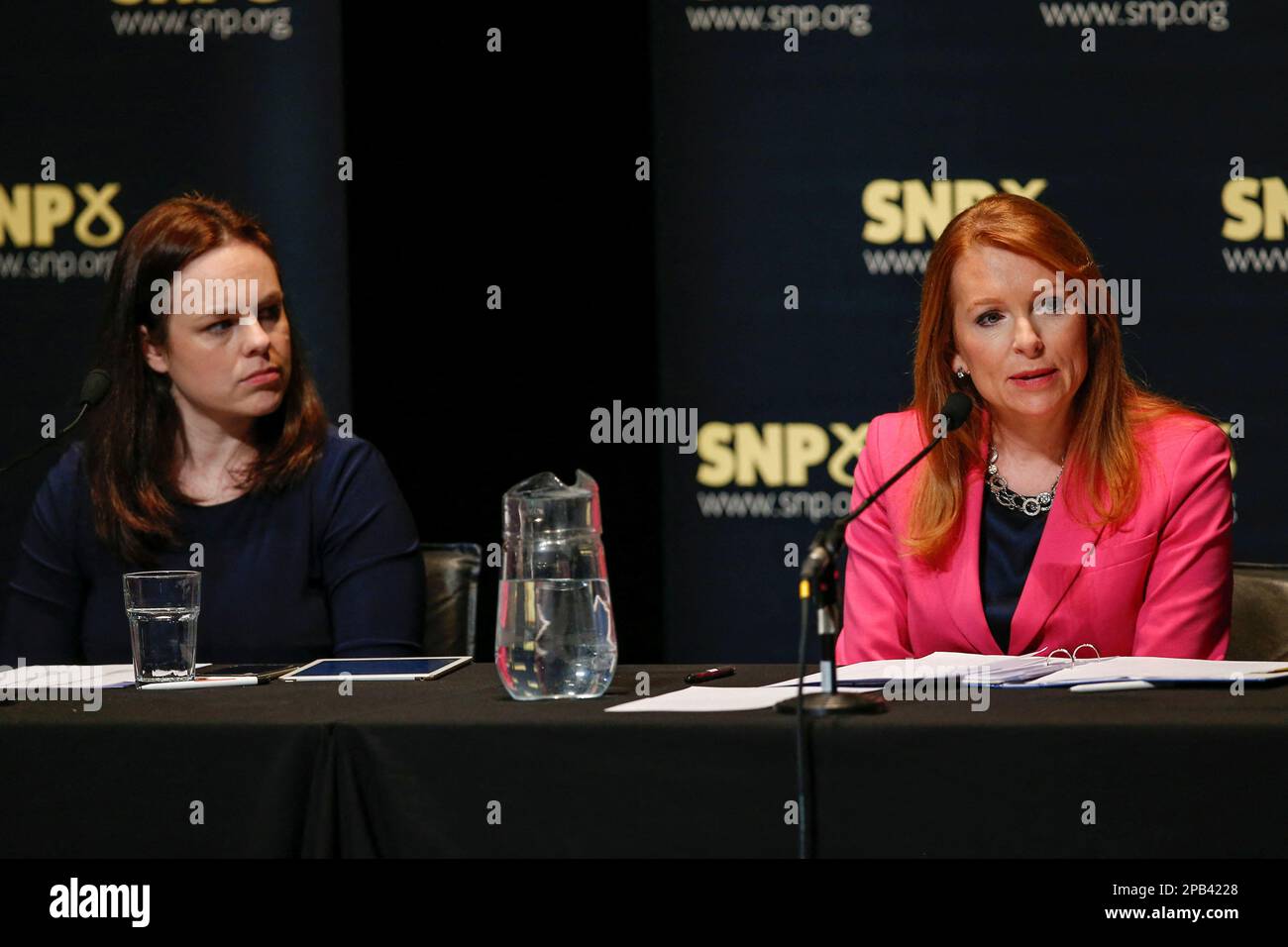 SNP leadership candidate Kate Forbes (left) and Ash Regan during the ...