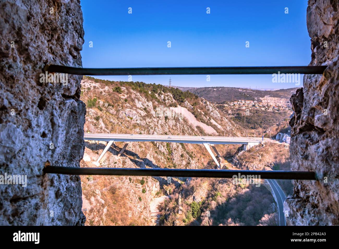 CROATIA : VIEW FROM CASTLE TRSAT TOWARDS MOUNTAINS Stock Photo - Alamy