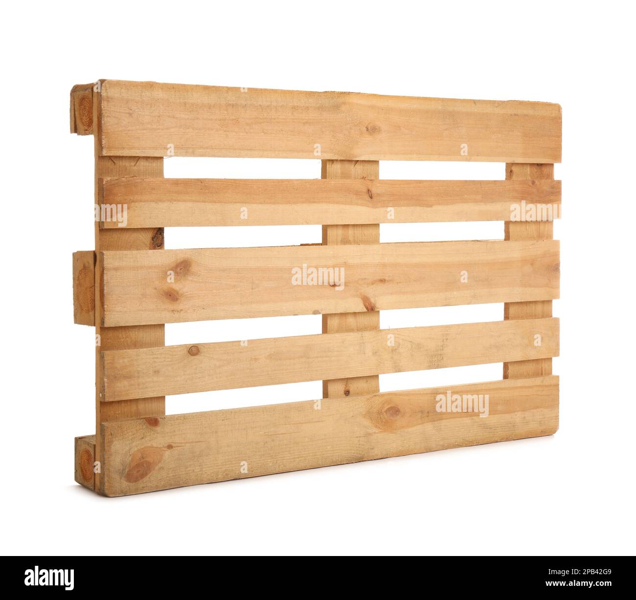 Wooden pallet isolated on white. Transportation and storage Stock Photo ...