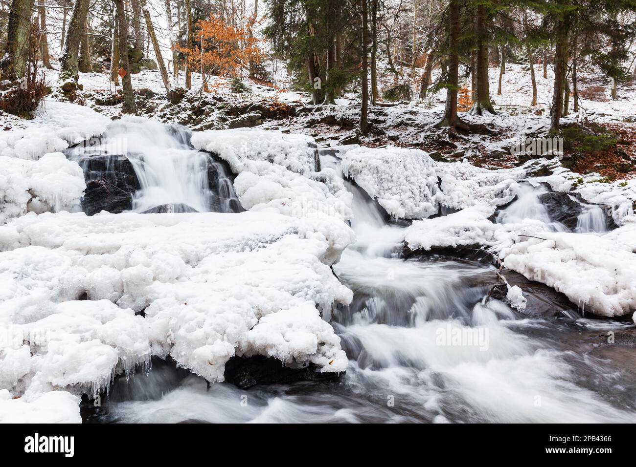 Selke Waterfall Selke Valley in the Harz Mountains Stock Photo - Alamy