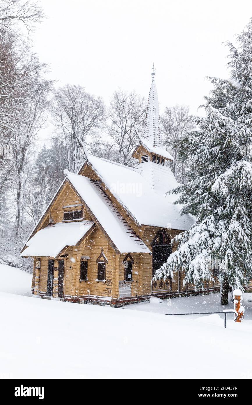 Stave Church Stiege in the Harz Mountains Winter Stock Photo - Alamy