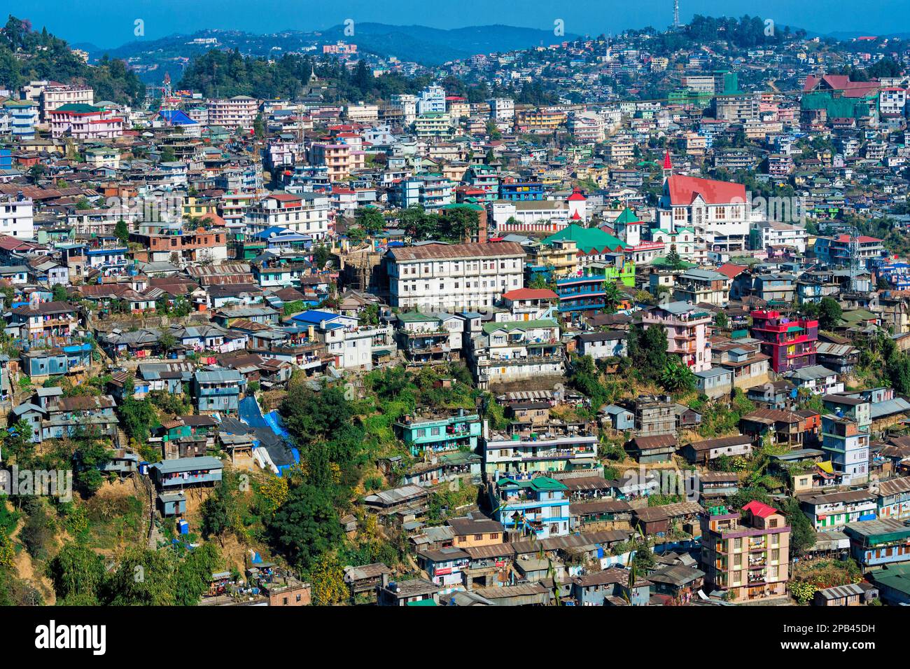 View over the town of Kohima, Nagaland, India, Asia Stock Photo - Alamy
