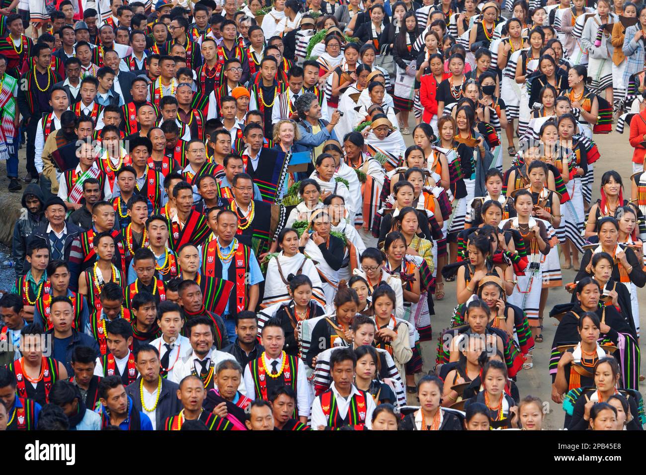 Naga tribesmen participating in the stone-pulling ceremony during the ...