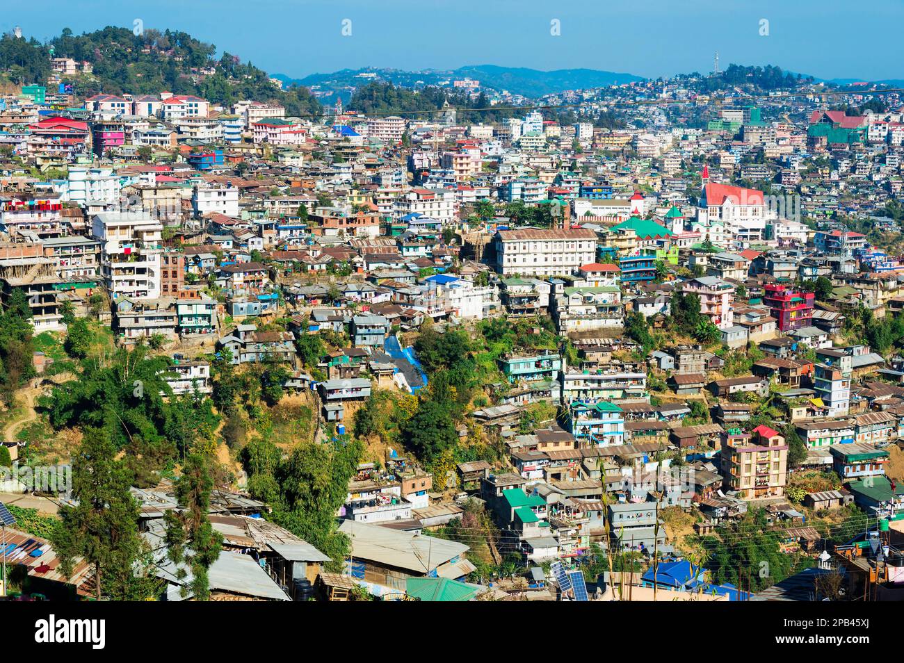 View over the town of Kohima, Nagaland, India, Asia Stock Photo - Alamy