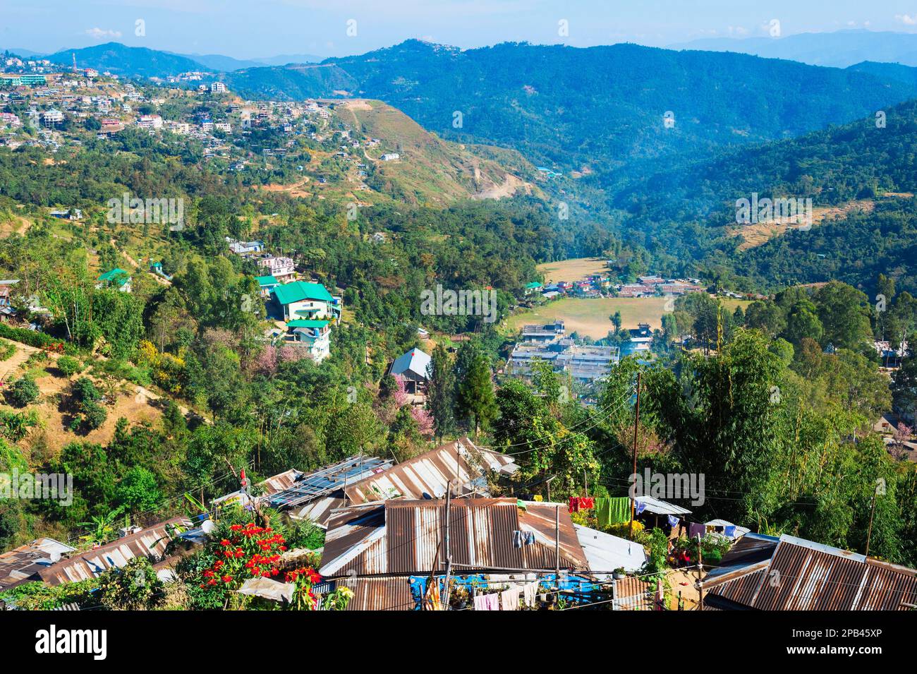 View over the town of Kohima, Nagaland, India, Asia Stock Photo - Alamy