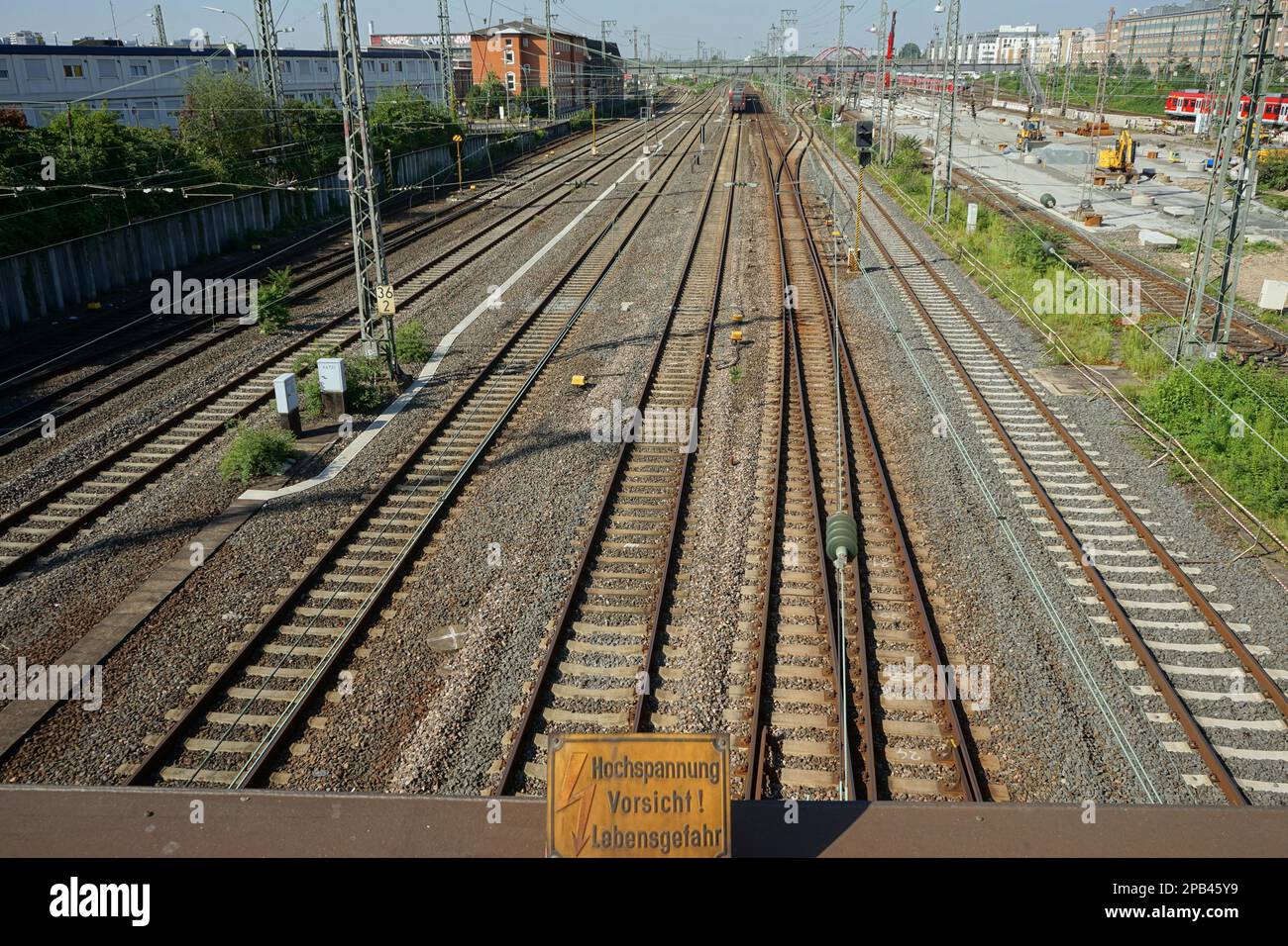 Tracks, track apron, view from Camberger Bridge, Camberger Straße ...