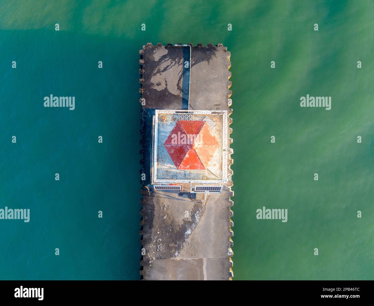 Early winter morning aerial photo of Sodus Point Lighthouse, Sodus, New ...