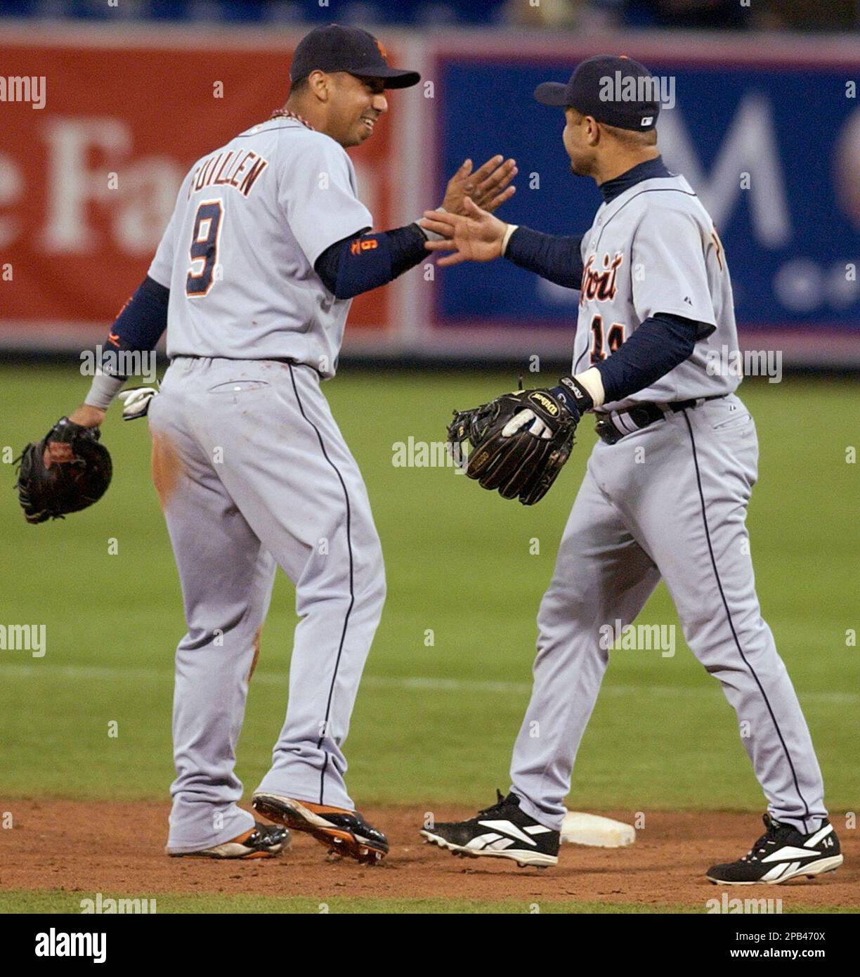 Detroit Tigers' Carlos Guillen, left, and Placido Polanco, right ...