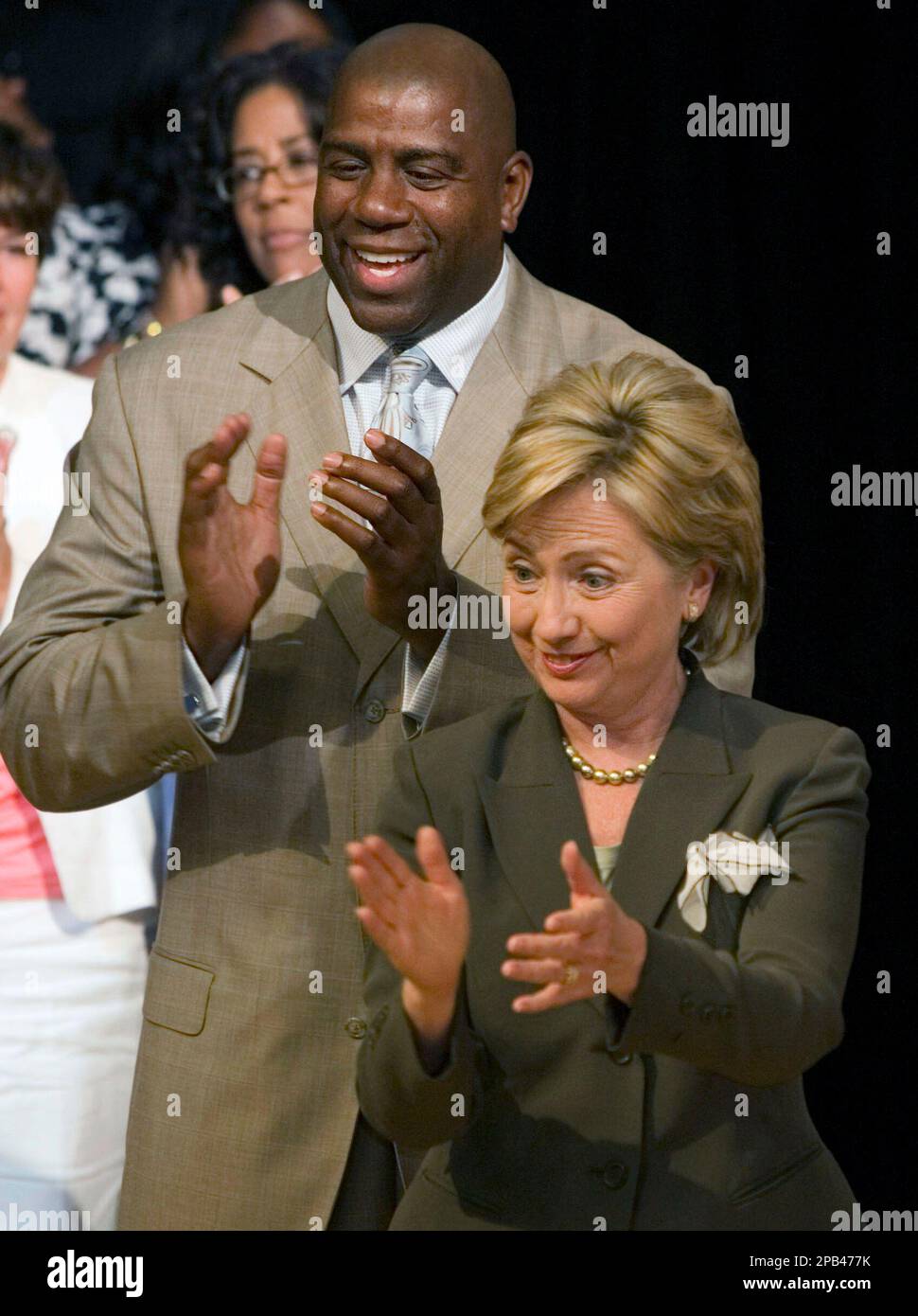 Presidential hopeful Senator Hillary Rodham Clinton, D-N.Y., left, and ...