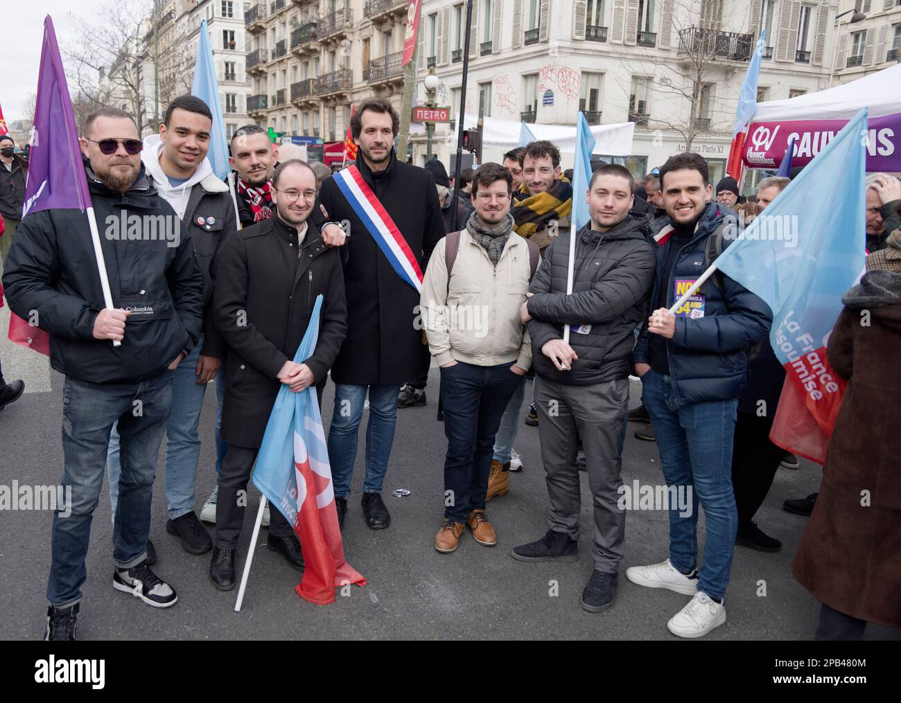 Paris, France. 11th Mar, 2023. Seventh day of protest against pension ...