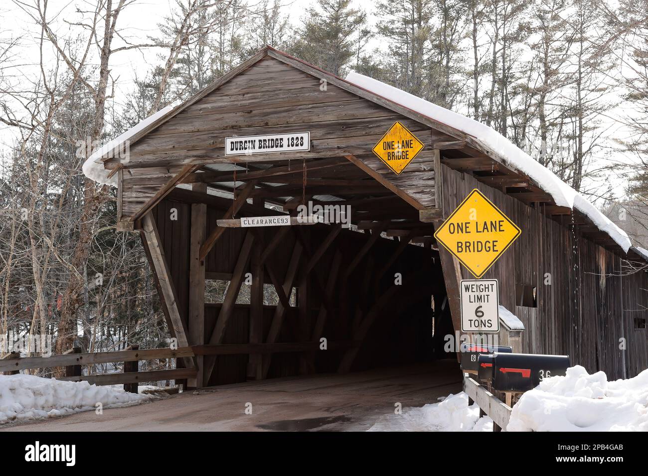 Built in 1869 this bridge carries traffic over The Cold River just ...